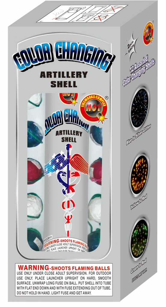 Color Changing Artillery | 12 Reloadable 60g Dual Color Shells